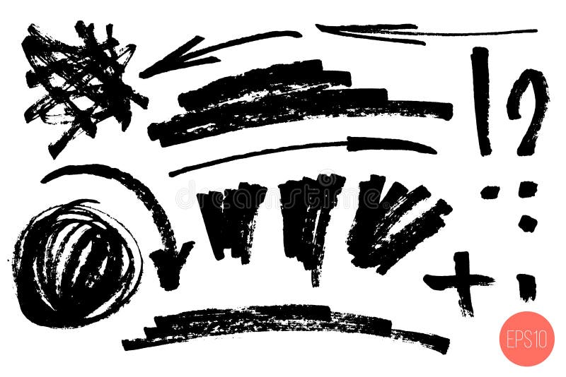 Vector Hand Drawn Design Elements. Set of Artistic Elements Such As ...