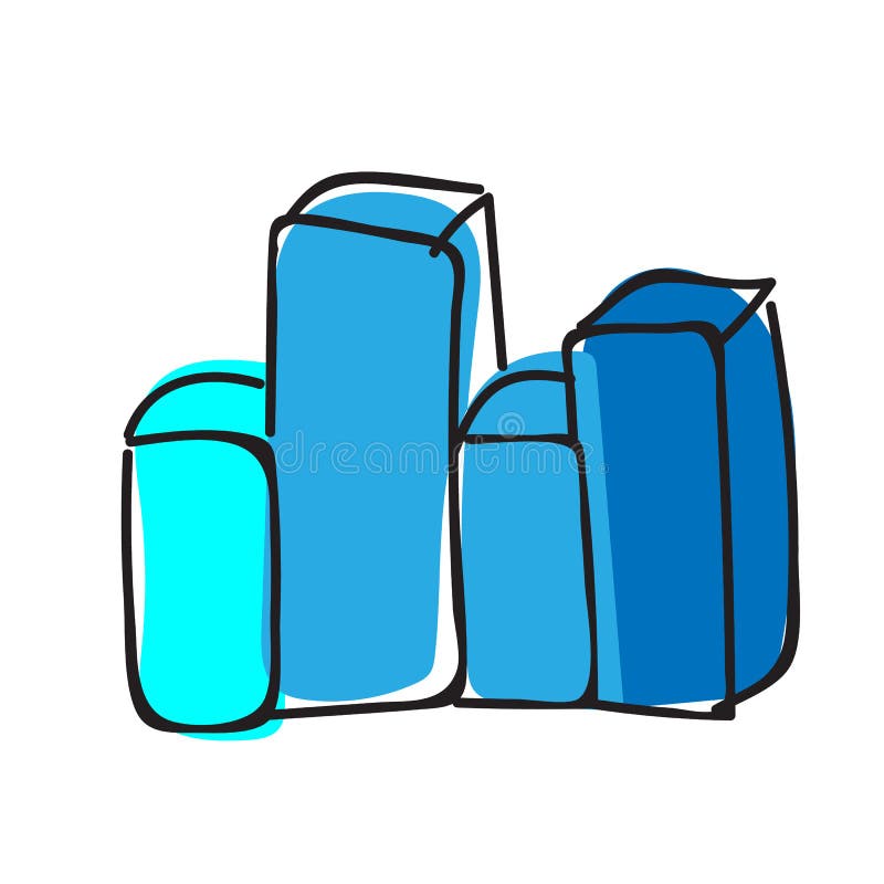 Vector Hand Drawn Diagram, Graph or Chart of Increase, Development ...