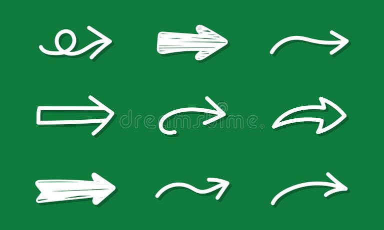 Vector Hand Drawn Directional Arrow Icon Set Stock Vector ...