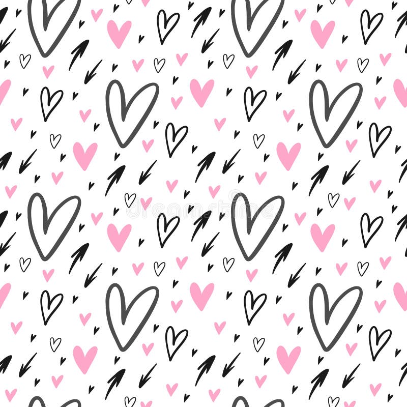 Newer Ending Cute Background with Hearts and Arrows. Flat Vector ...
