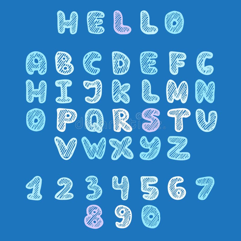 Vector Hand Drawn Doodle Font in Sketch Style Stock Vector ...