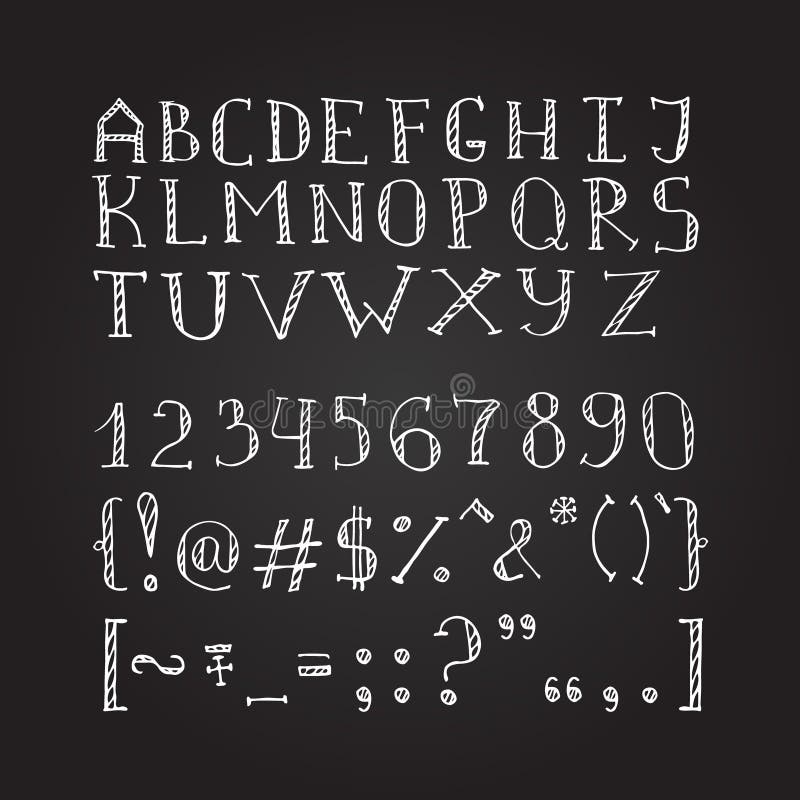 Vector Hand Drawn Doodle Font in Sketch Style Stock Vector ...