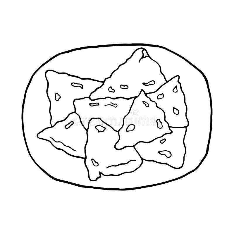 Vector Hand Drawn Doodle Samosa. Indian Cuisine Dish. Design Sketch ...