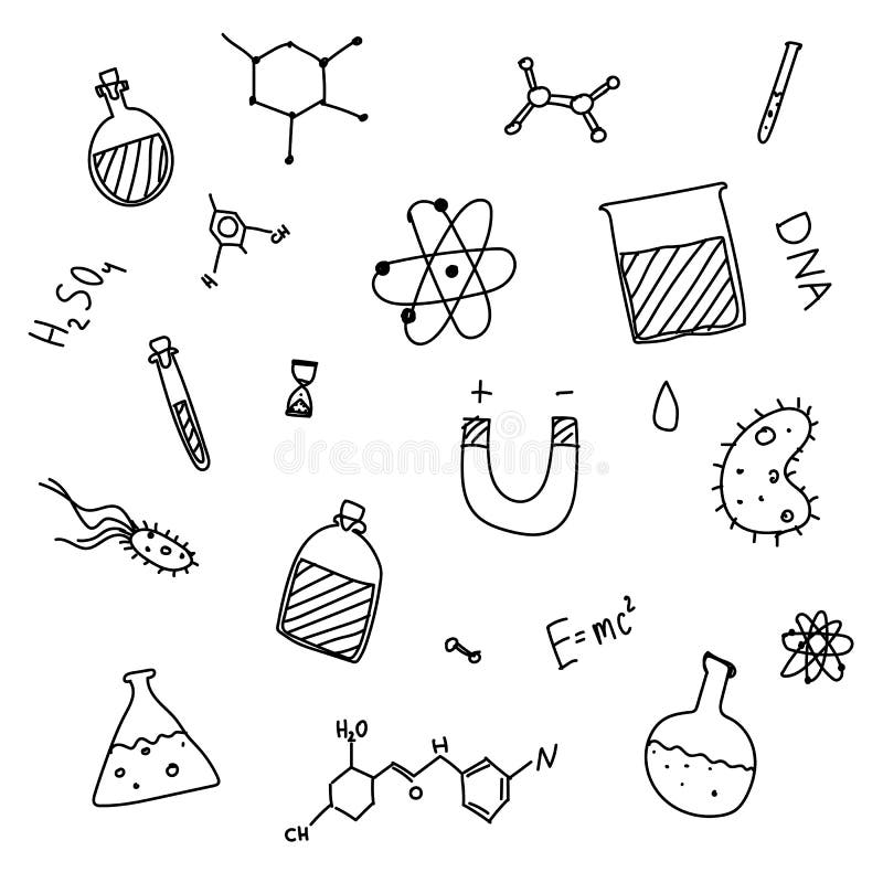 Vector Hand Drawn Doodle Set of Science Theme Stock Vector ...