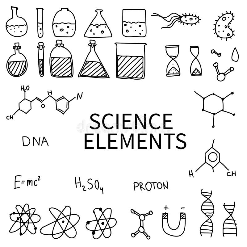 Vector Hand Drawn Doodle Set of Science Theme Stock Vector ...