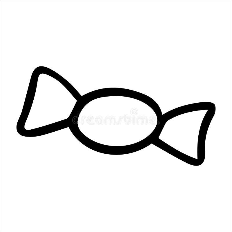 Vector Hand Drawn Doodle Simple Candy Icon. Stock Vector - Illustration ...