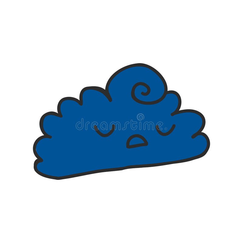 Vector Hand Drawn Doodle Sketch Cloud with Face Isolated on White ...