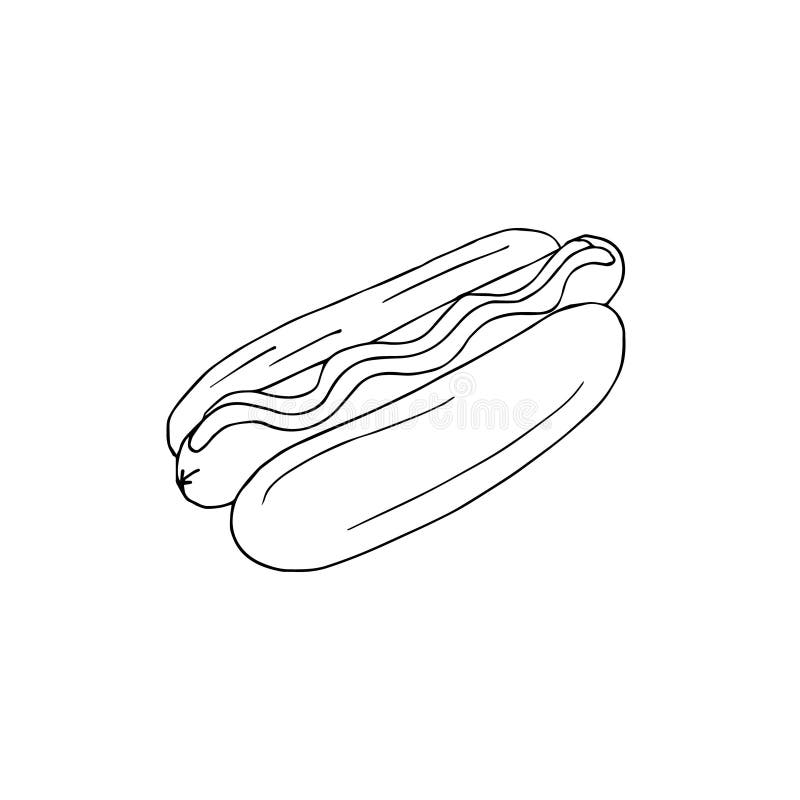 Vector Hand Drawn Doodle Sketch Hot Dog Stock Illustration ...