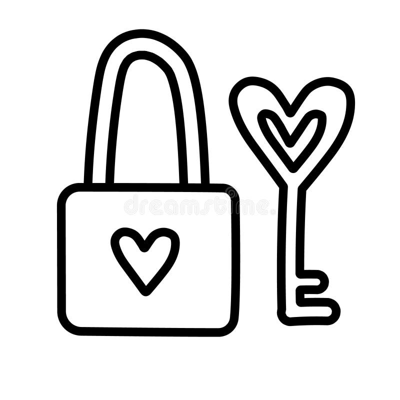 Vector Hand Drawn Doodle Sketch Lock and Key Stock Vector ...