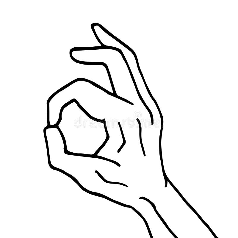 Okay Hand Sign Drawing Stock Illustrations – 1,674 Okay Hand Sign ...
