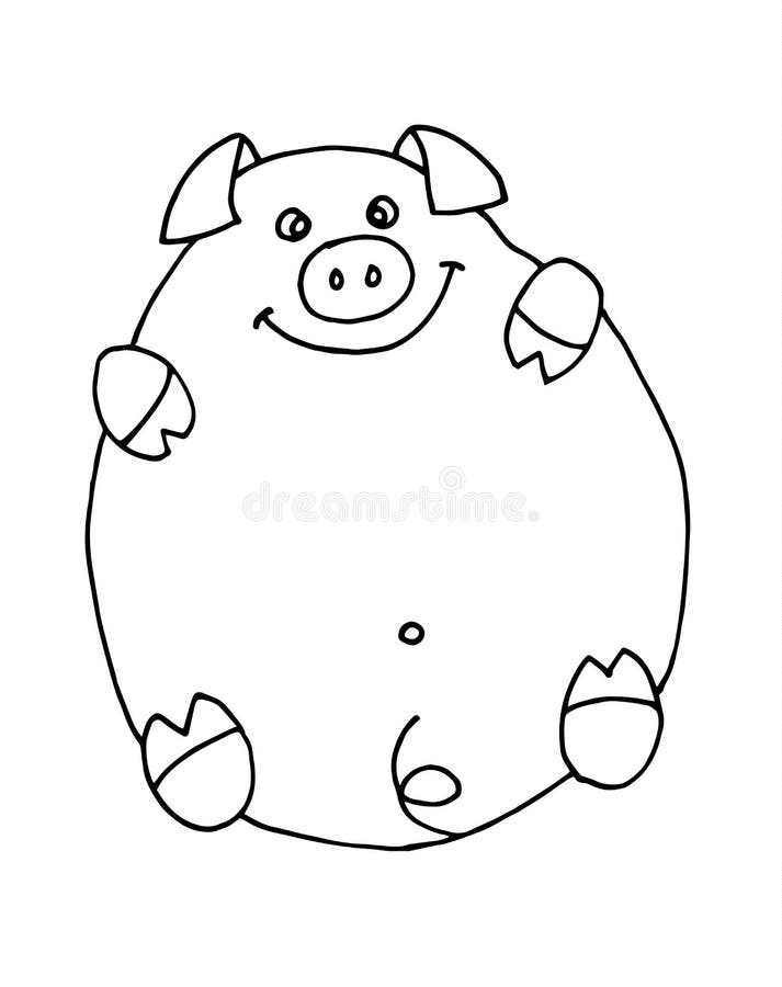 Vector Hand Drawn Doodle Sketch Pig Outline Picture Stock Illustration ...