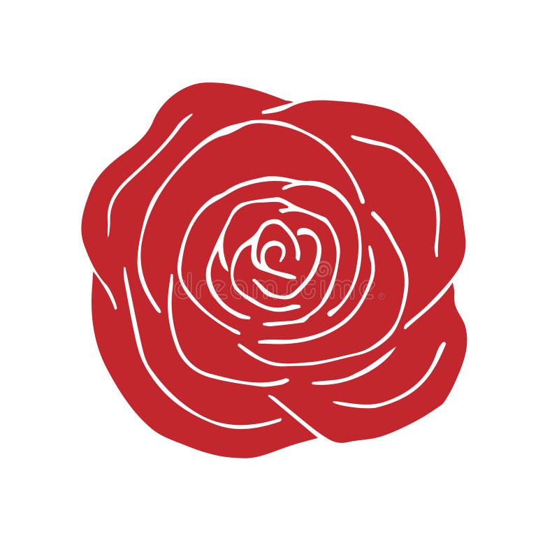 Vector Hand Drawn Doodle Sketch Red Rose Flower Stock Vector ...