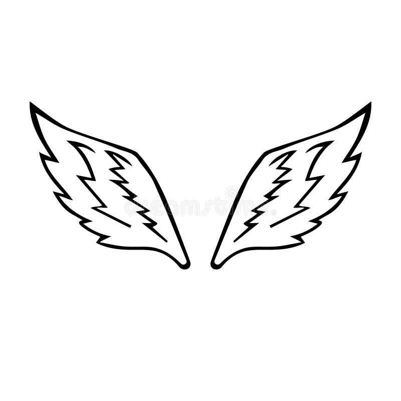 Vector Hand Drawn Doodle Sketch Wings Stock Vector - Illustration of ...