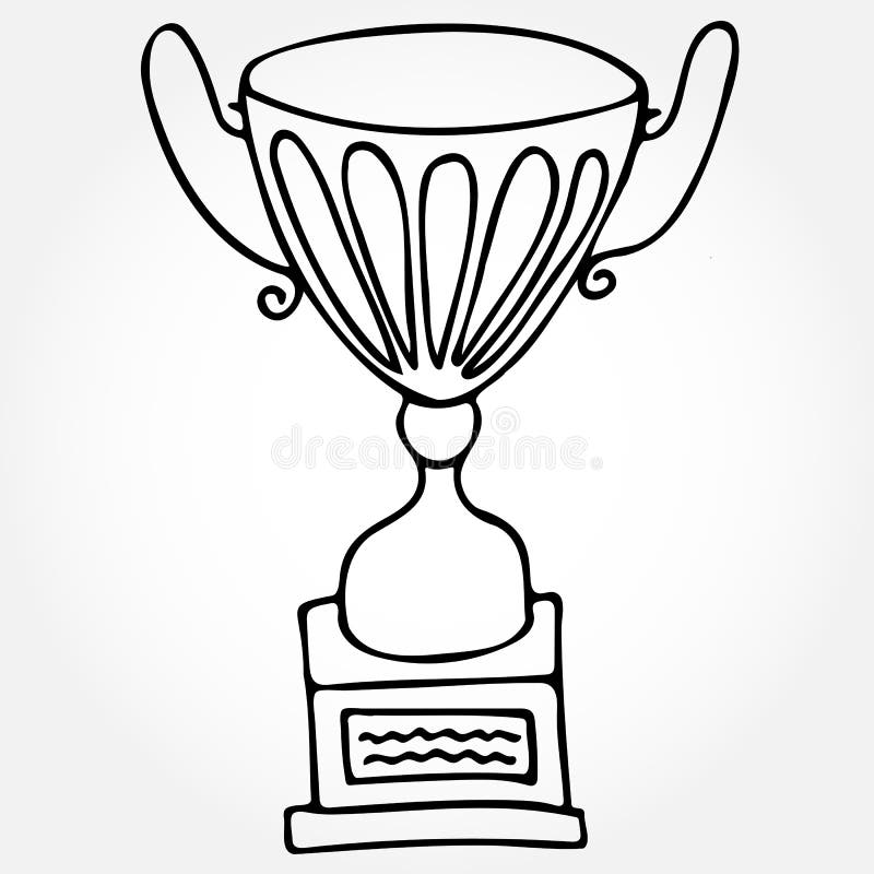 Vector Hand Drawn Doodle Victory Cup. Isolated Illustration Stock ...