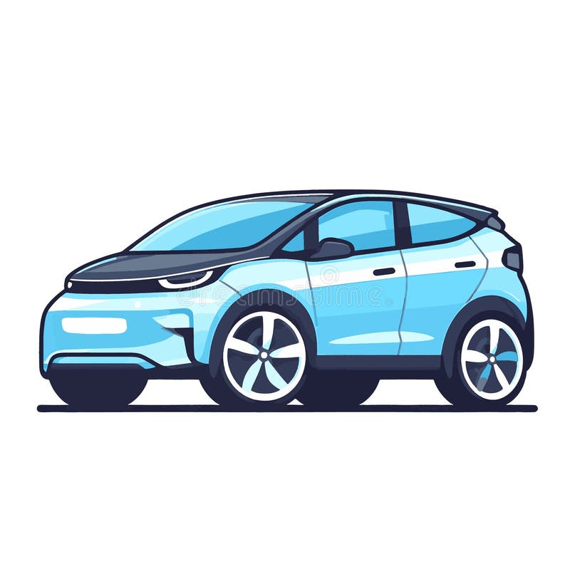 Vector Hand Drawn Electric Car Stock Vector - Illustration of plain ...