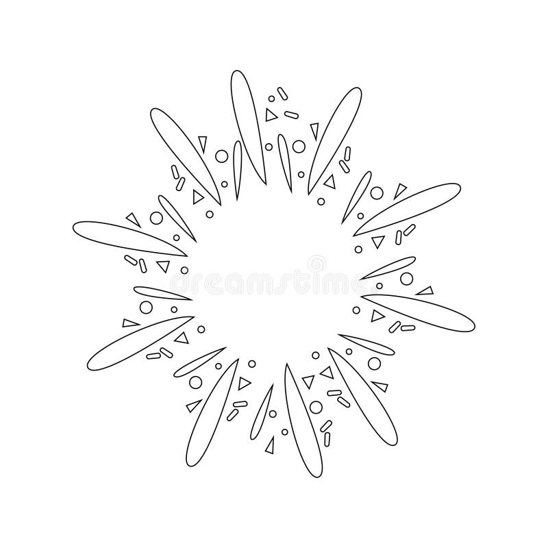 Vector Hand Drawn Firework Star Burst Sunburst Doodle Icon Explosion ...