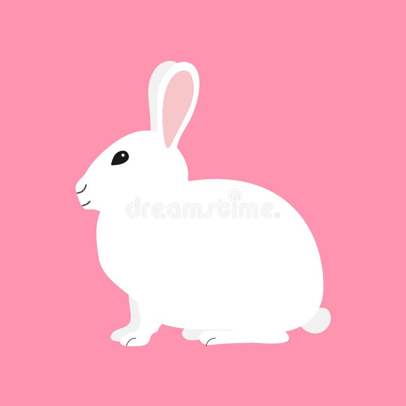 Vector Hand Drawn Flat Bunny Rabbit Stock Vector - Illustration of ...