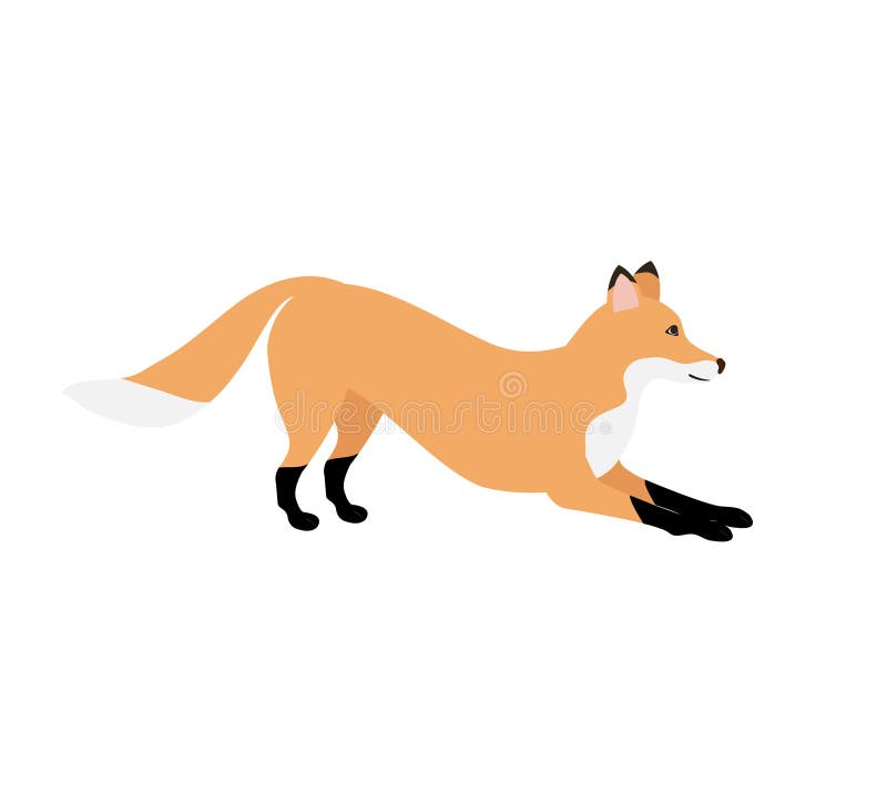 Vector hand drawn flat fox stock illustration. Illustration of symbol ...