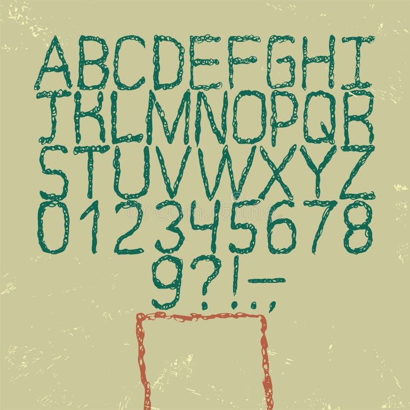 Vector Hand Drawn Font. Sketch Style Alphabet. Stock Vector ...