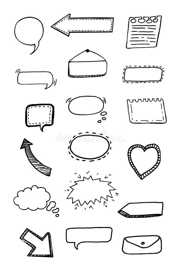 Vector Hand Drawn Frames Collection with Space for Your Text, Different ...