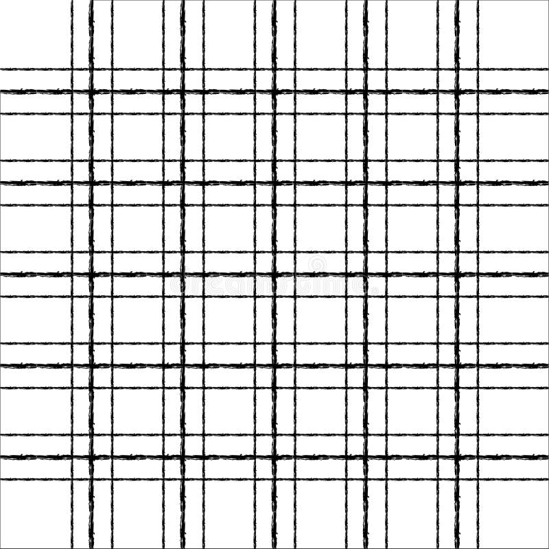 Vector Hand Drawn Grunge Checkered Pattern. Doodle Plaid Geometrical ...