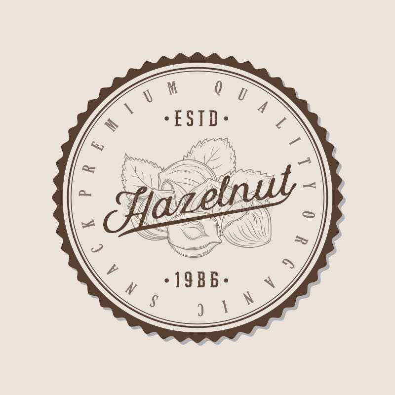 Vector Hand Drawn Hazelnut for Template Label, Packing and Emblem ...