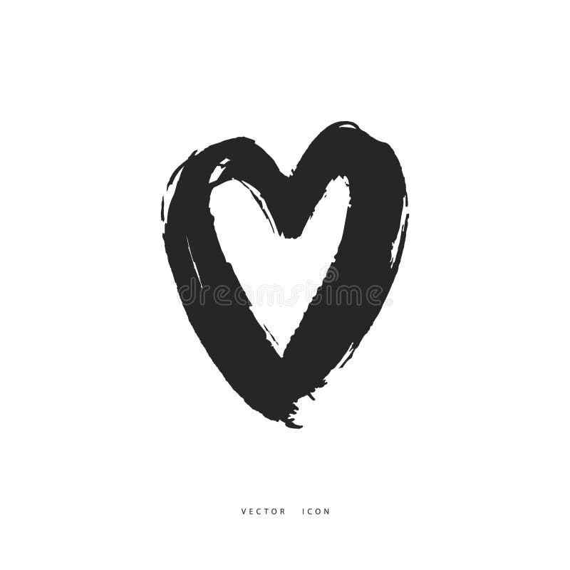 Vector Hand Drawn Heart Icon on White Background Stock Vector ...