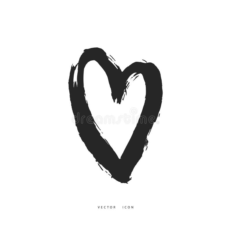 Vector Hand Drawn Heart Icon on White Background Stock Vector ...