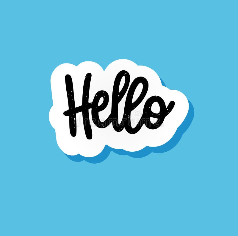 Vector Hand-drawn Hello Paper Speech Bubble with a Shadow Stock Vector ...