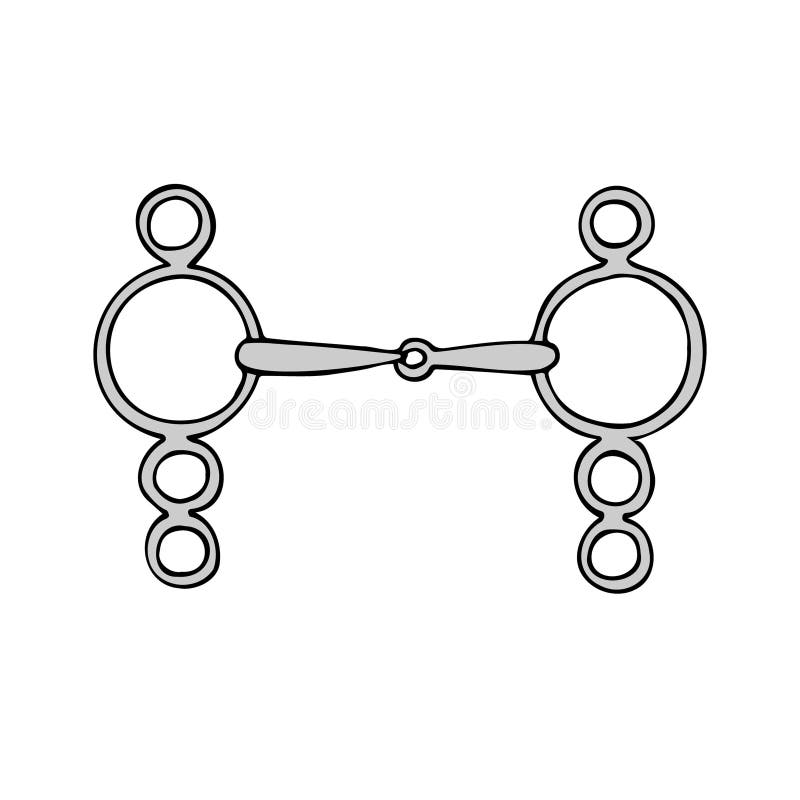 Vector Hand Drawn Horse Equestrian Bit Stock Illustration ...