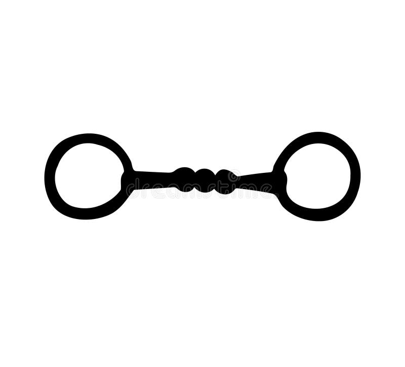 Vector Hand Drawn Horse Equestrian Bit Silhouette Stock Illustration ...