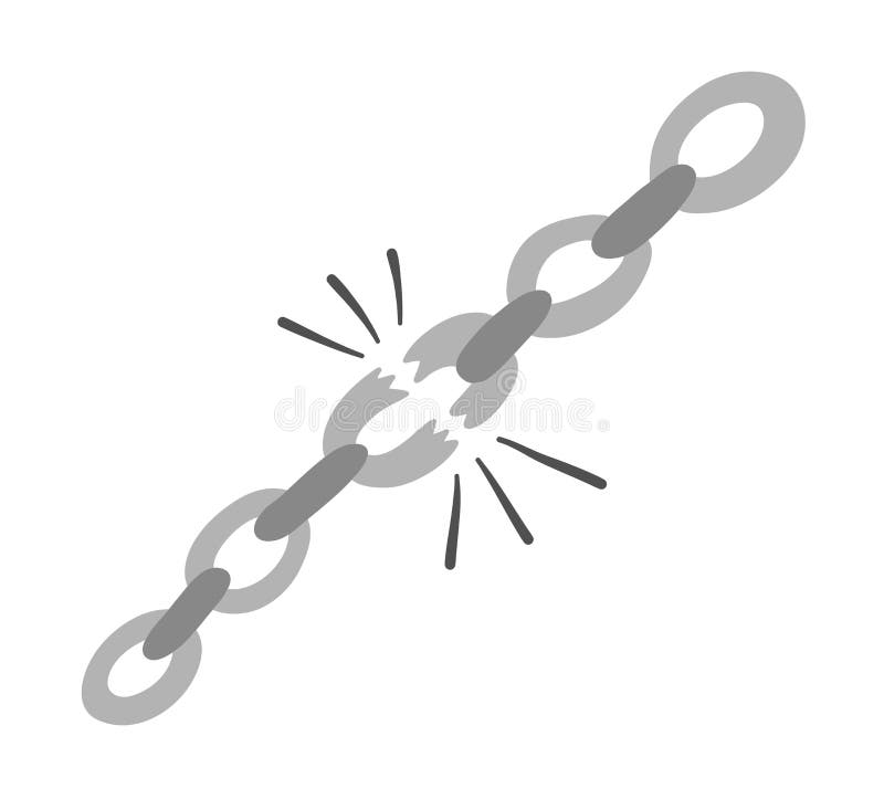 Vector Hand-drawn Illustration of Chains are Broken Stock Vector ...