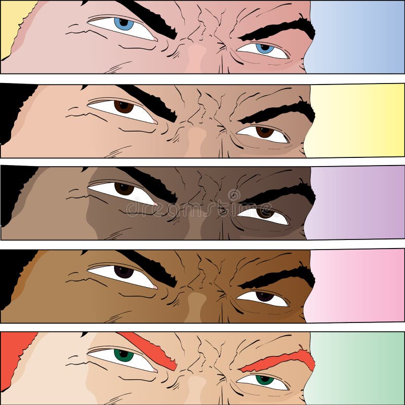 Comic eyes bw stock illustration. Illustration of cartoons - 531284