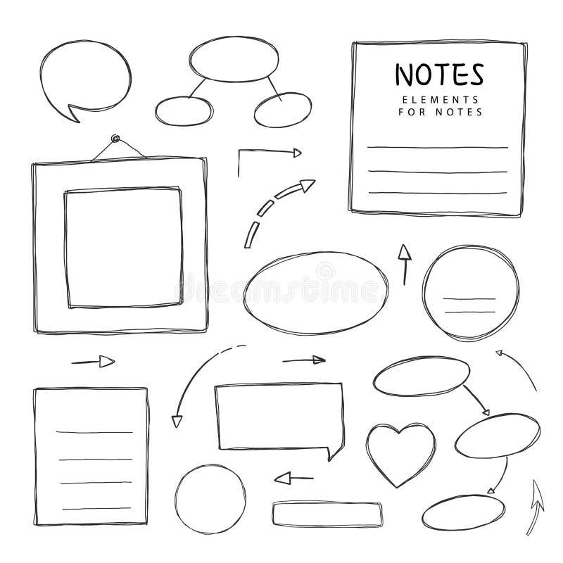 Vector hand drawn notes. stock vector. Illustration of business - 161527909