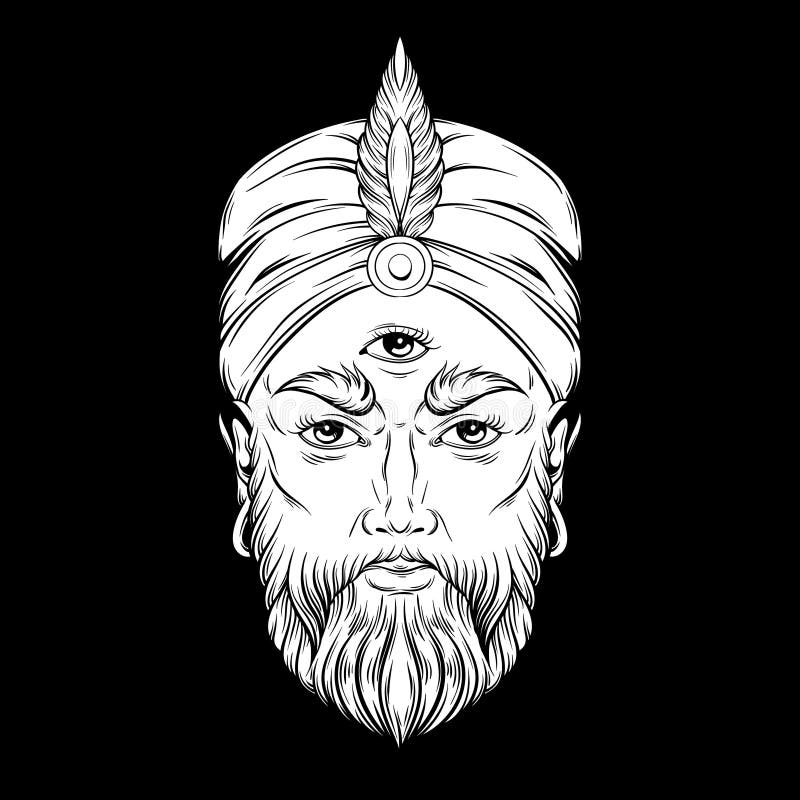 Vector Hand Drawn Illustration of Fortune Teller Stock Vector ...