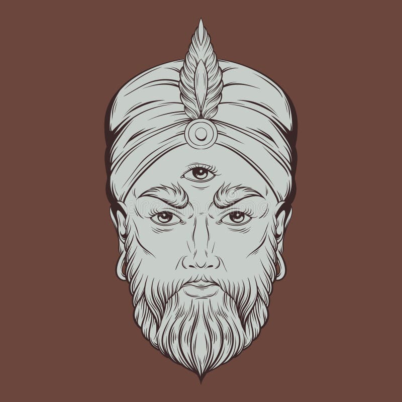 Vector Hand Drawn Illustration of Fortune Teller Stock Vector ...