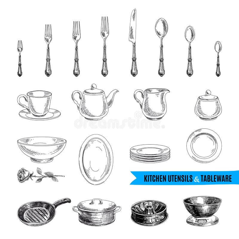 Kitchen Tools and Utensils. Vector Illustration Stock Vector ...