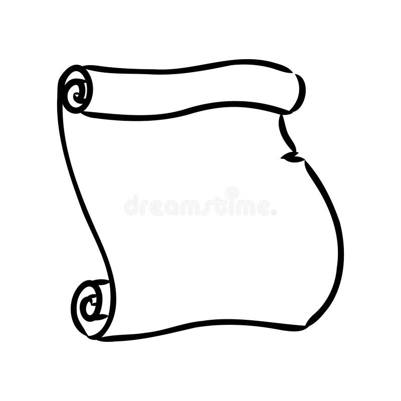 Set of Empty Scrolls. Hand Drawn Sketch Style Vintage Scrolls and ...