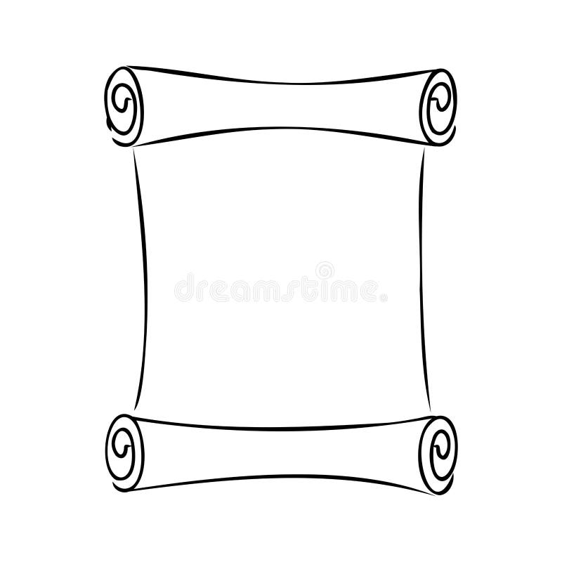 Vector Hand Drawn Illustration of Old Scrolls in Vintage Engraved Style ...