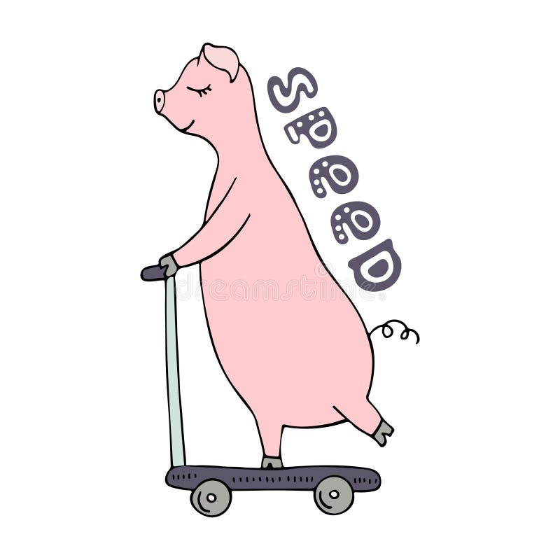 Pig Riding Scooter Stock Illustrations – 51 Pig Riding Scooter Stock ...