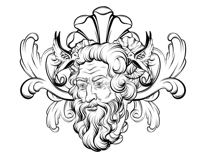 Vector Hand Drawn Illustration of Satyr Isolated. Creative Tattoo ...