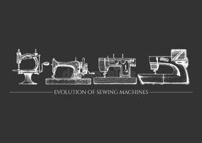 Evolution of Sewing Machines Stock Vector - Illustration of evolution ...