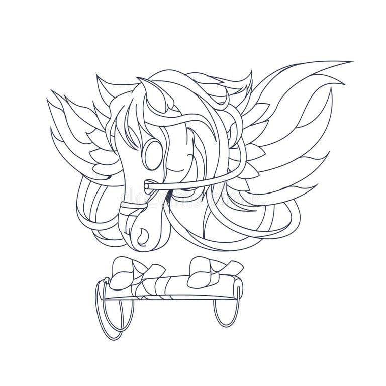 Vector Hand Drawn Illustration of Pegasus Stock Vector - Illustration ...