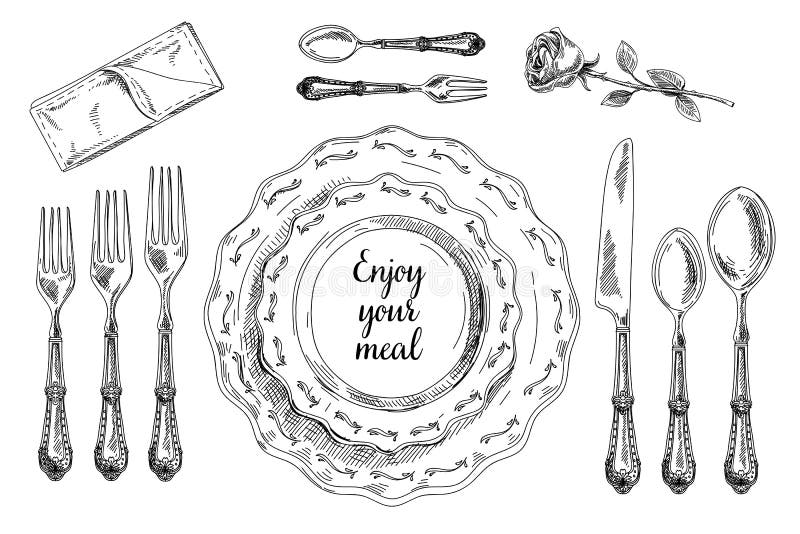 Plate Setting Illustration Stock Illustrations – 12,004 Plate Setting ...