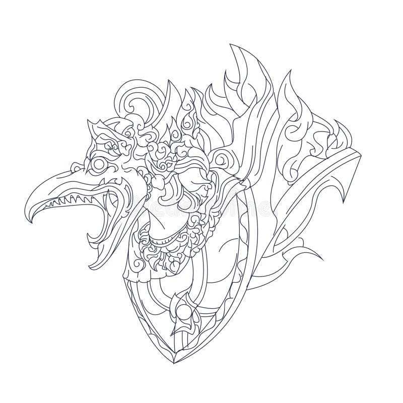 Garuda Emblem Logo Vector.Simple Thailand National Emblem.Silhouette ...