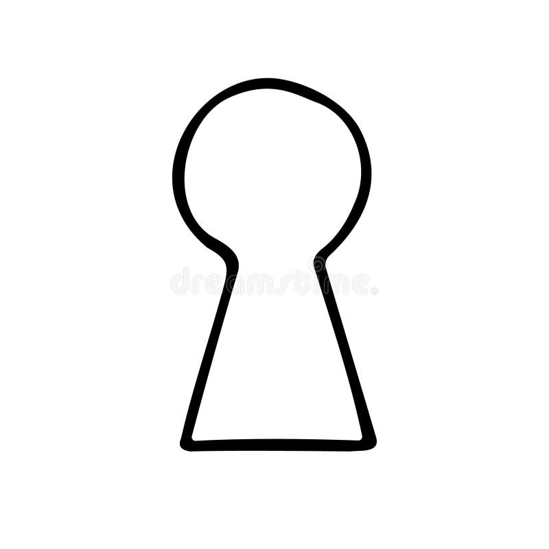 Vector Hand Drawn Key Hole Lock Stock Illustration - Illustration of ...