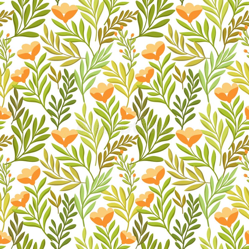 Floral Vector Seamless Pattern. Delicate Botanical Wallpaper ...