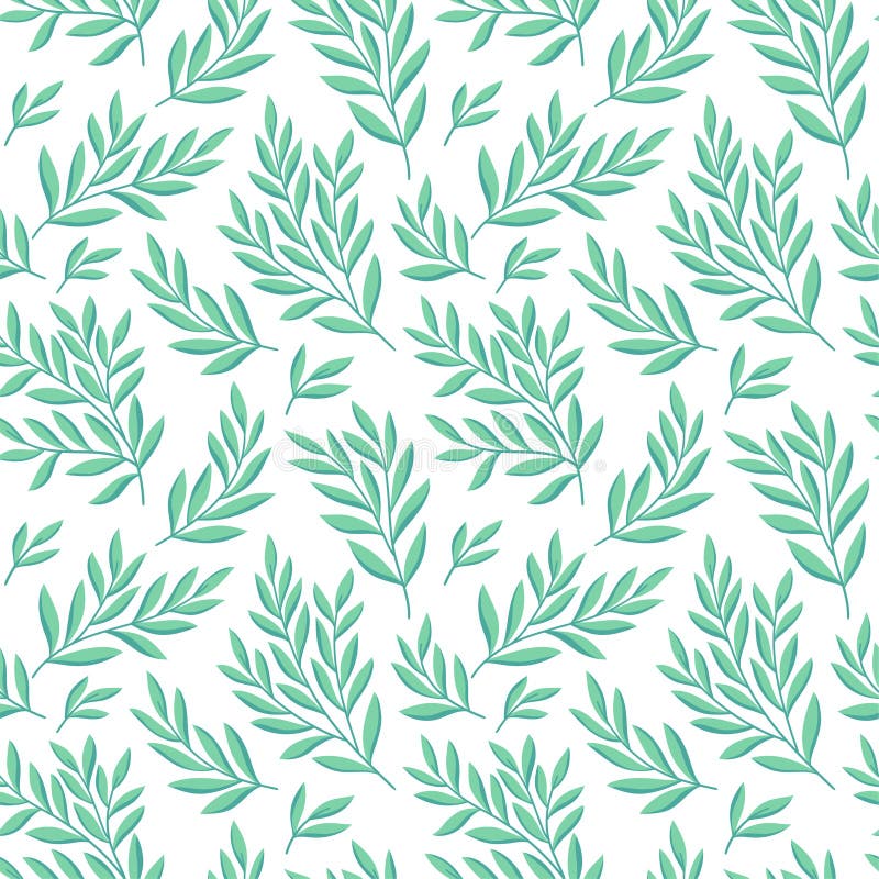 Vector Hand Drawn Leaves Seamless Pattern. Abstract Trendy Floral ...