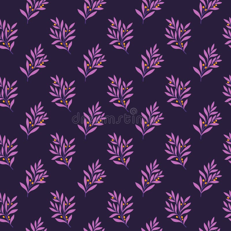 Vector Hand Drawn Leaves Seamless Pattern. Abstract Trendy Floral ...