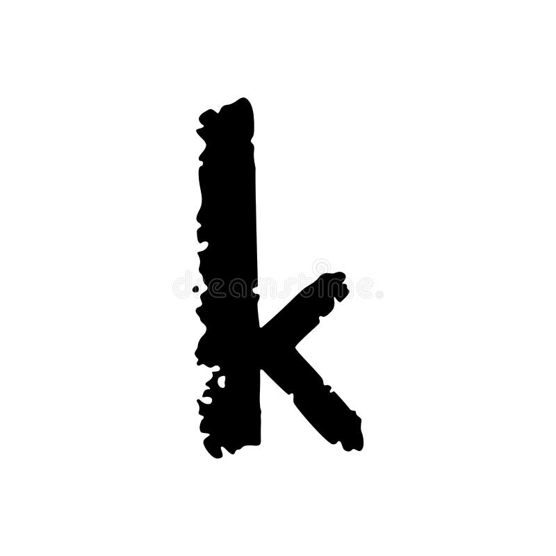 Vector Hand Drawn Letter K with Smooth Acrylic Brush Style Edges Stock ...